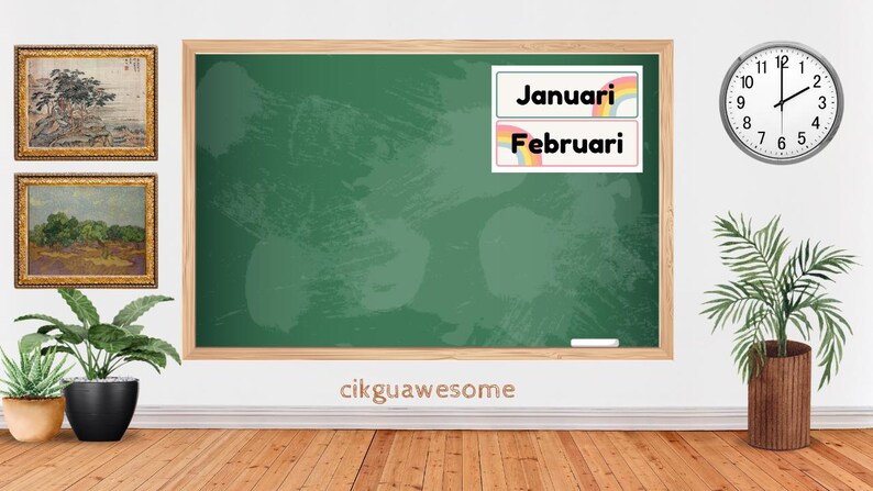 Nama-nama Bulan Whiteboard Flashcards (bahasa Melayu) (malay) - Etsy