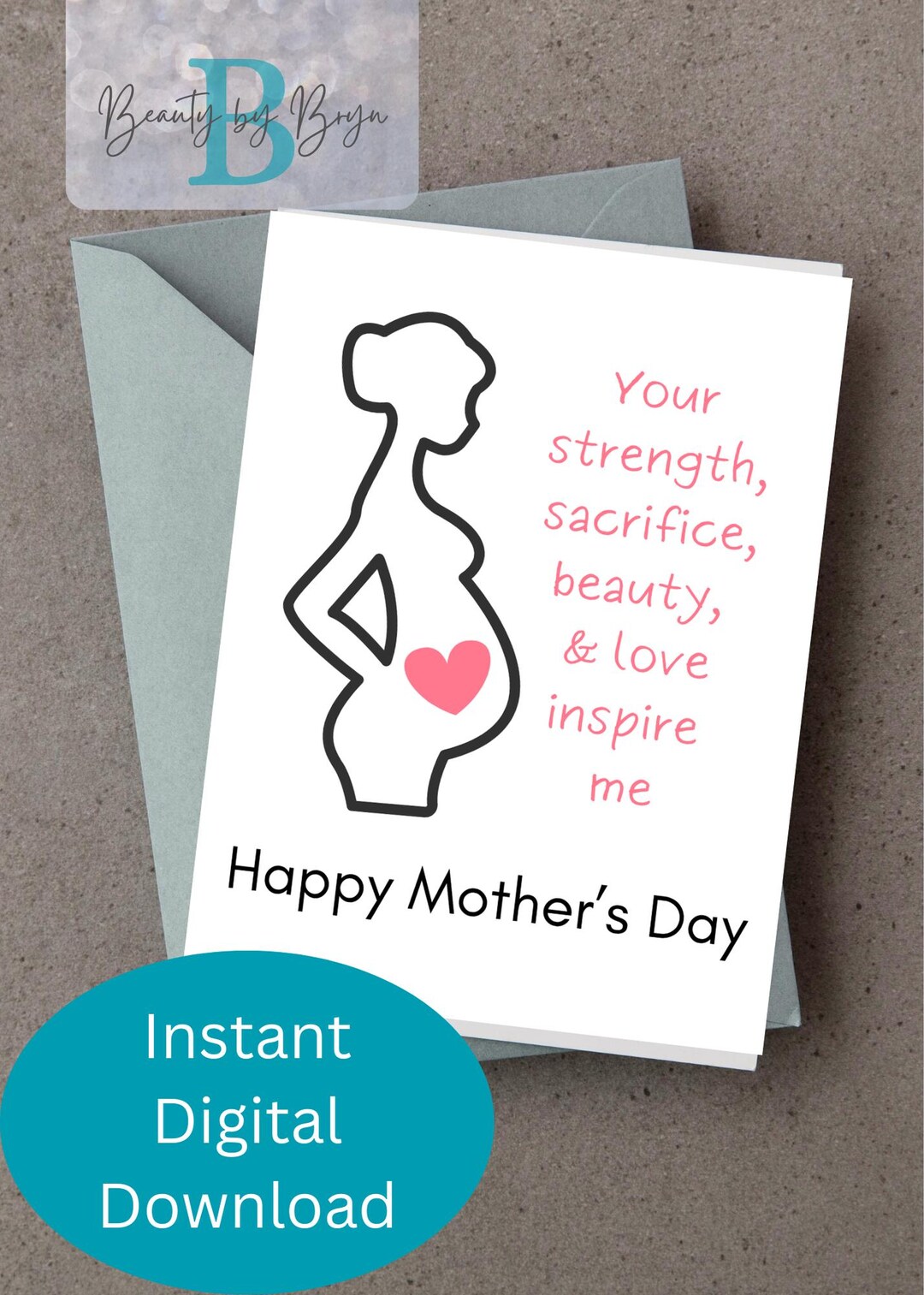 Heartfelt Mother's Day Card for Pregnant Woman - Simple Card for ...