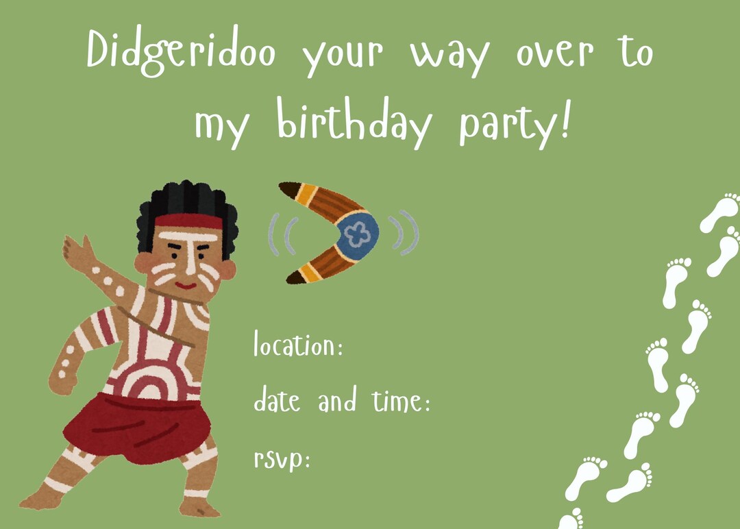 Aboriginal Boy Birthday Invitation - Etsy