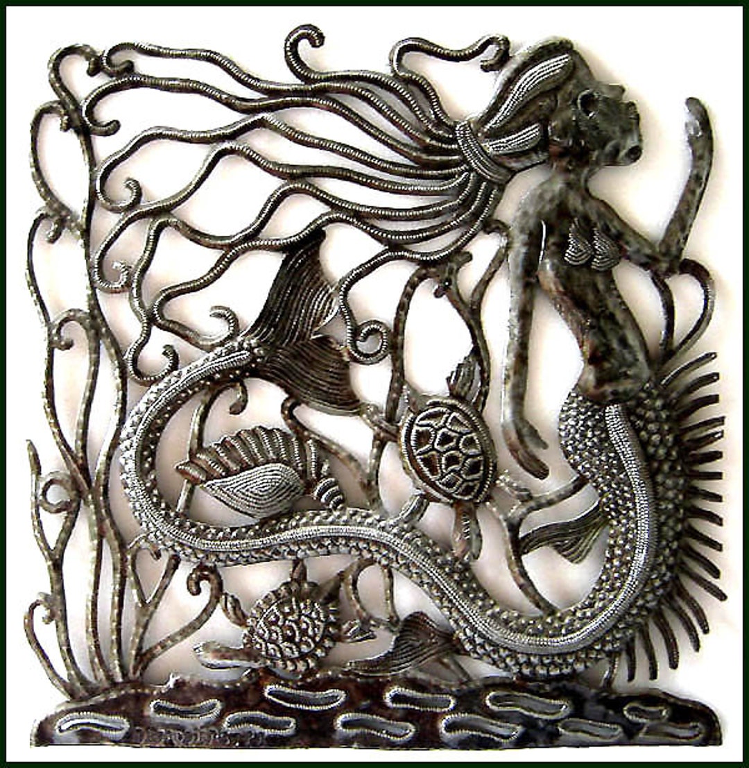 MERMAID Metal Art, Metal Art Wall Hanging, Outdoor Metal Wall Art ...