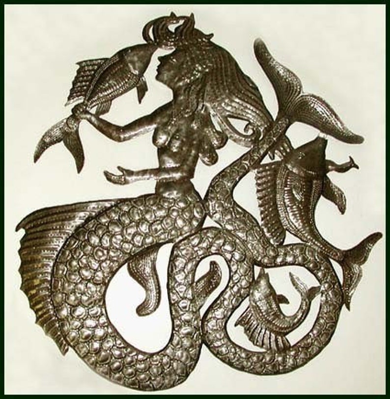 MERMAID METAL ART Mermaid Metal Wall Hanging Outdoor Metal - Etsy