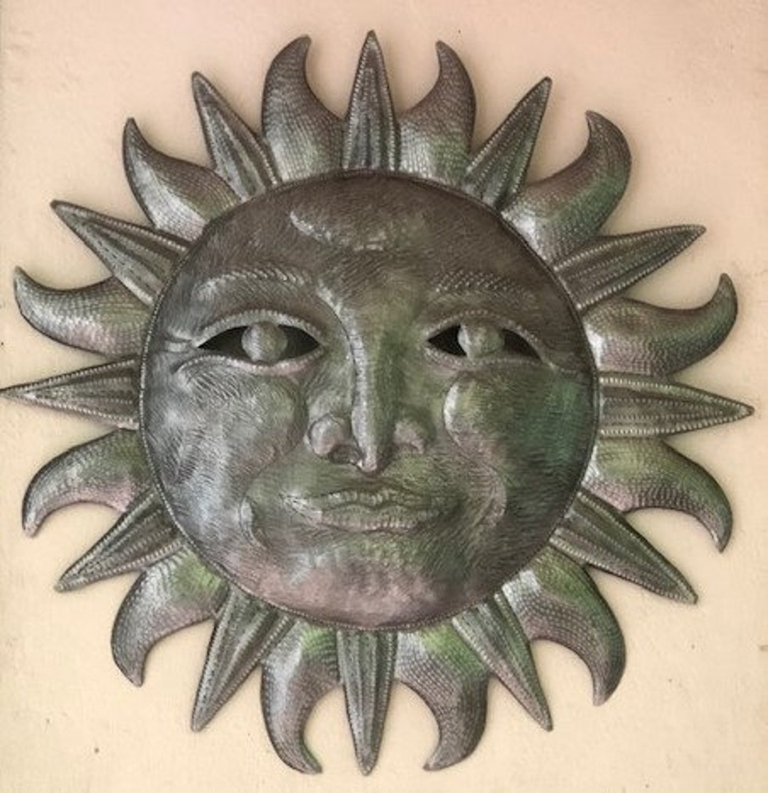 METAL SUN ART, Outdoor Metal Wall Decor, 24 Metal Sun Wall Hanging ...
