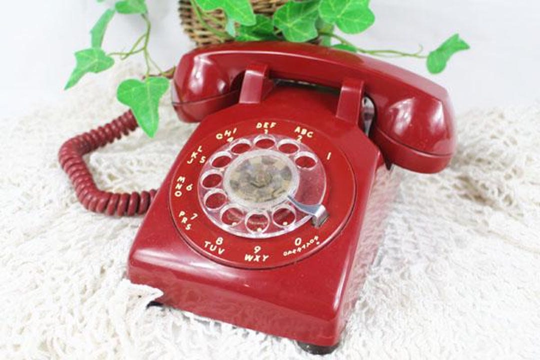 Red Dial Telephone, Red Phone, Vintage Dial Telephone - Etsy