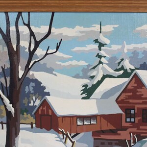 18" X 14" PBN Snowy Lodge, Snowy Mountain Lodge Paint by Number - Etsy