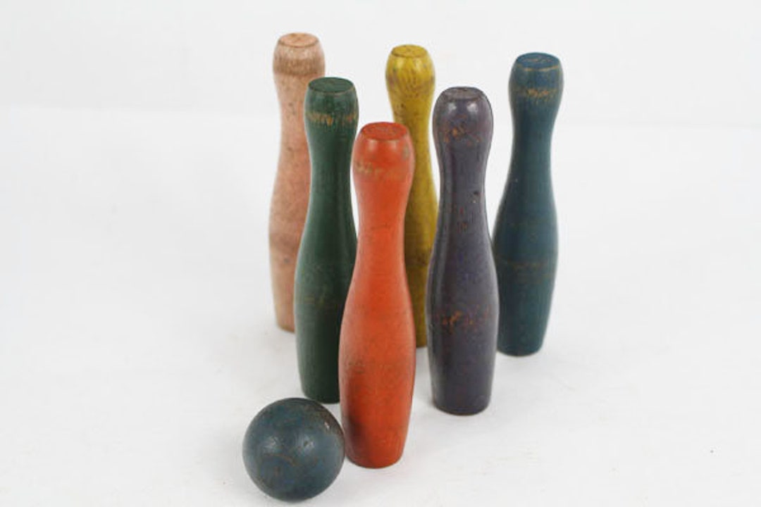 Mini Wood Bowling Game, Vintage Bowling Game - Etsy