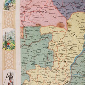 Africa Wall Map School Map Roll up Map Africa Central and | Etsy