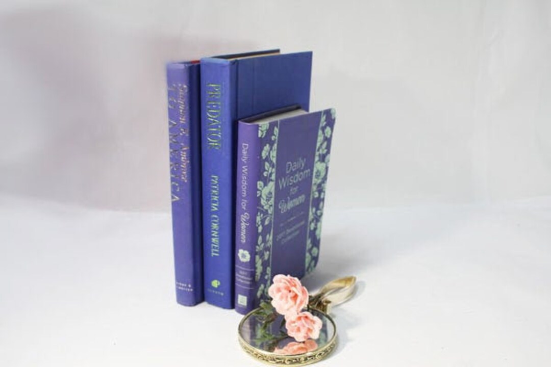3 Purple Books, Purple Book Stack, Purple books for home staging - Etsy 日本
