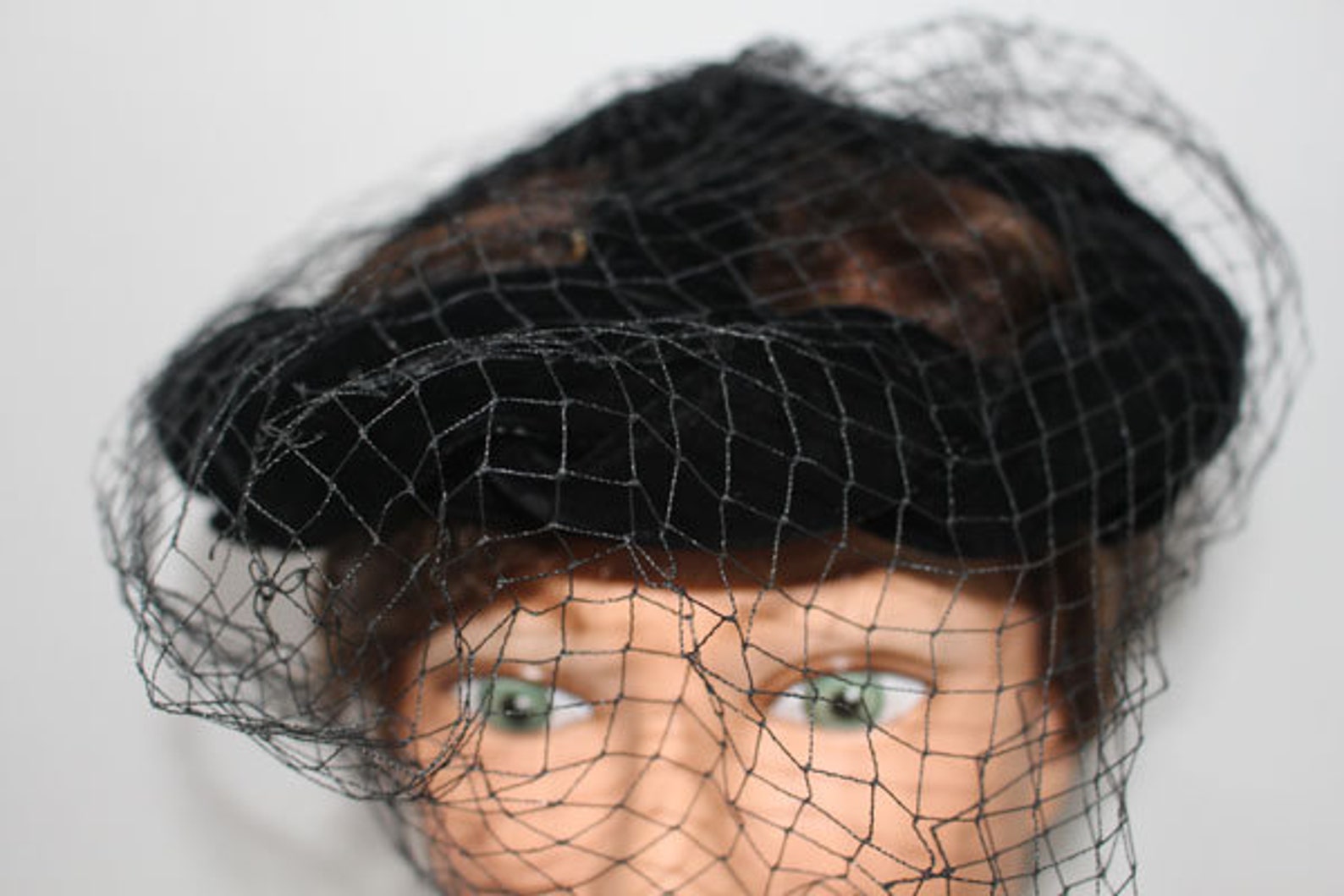 Vintage Black Hat With Black Netting Vintage Hat - Etsy