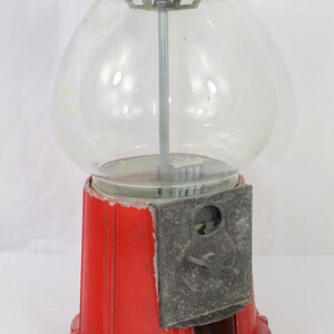 Red Metal and Glass Gumball Machine - Etsy