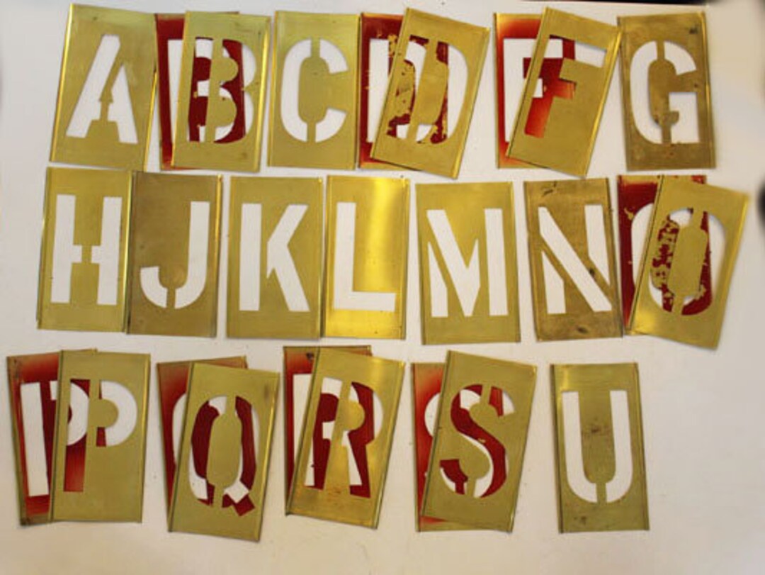 6" Single Brass 4" Letter Stencil, Brass Alphabet Stencil, Pick Your ...