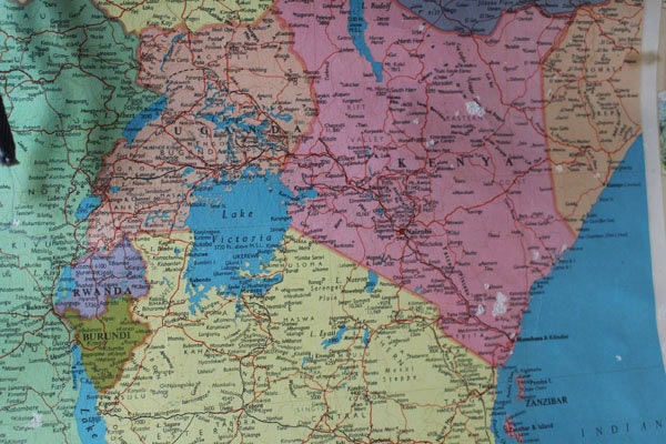 Africa Wall Map School Map Roll up Map Africa Central and | Etsy