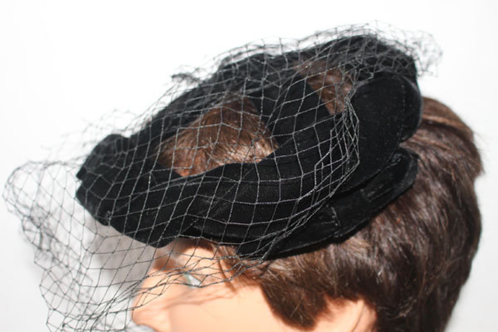 Vintage Black Hat With Black Netting Vintage Hat - Etsy
