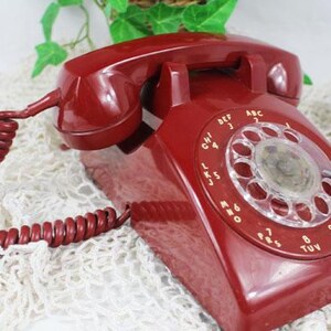 Red Dial Telephone, Red Phone, Vintage Dial Telephone - Etsy