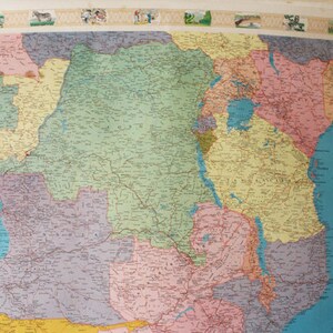 Africa Wall Map School Map Roll up Map Africa Central and | Etsy