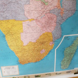 Africa Wall Map School Map Roll up Map Africa Central and | Etsy