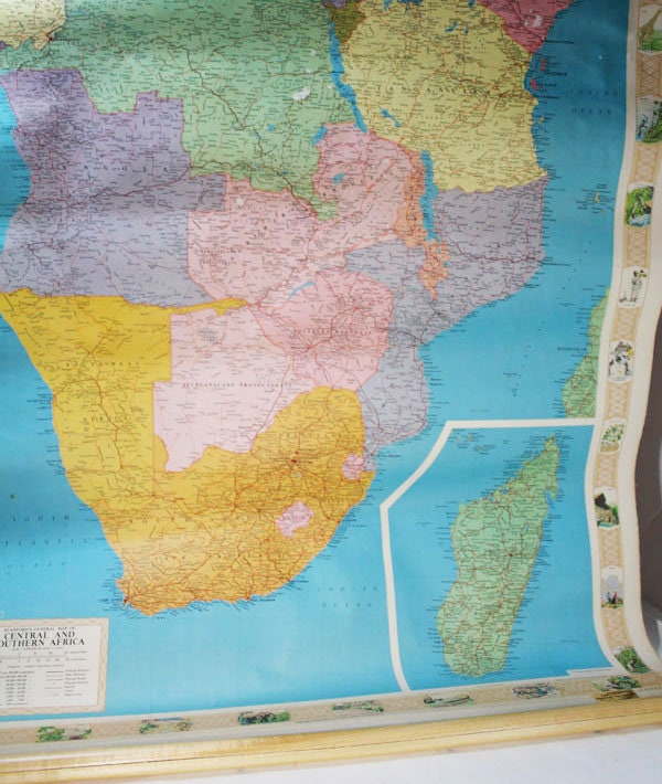 Africa Wall Map School Map Roll up Map Africa Central and | Etsy