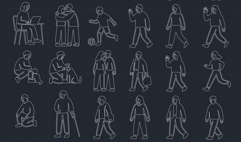 CAD Blocks/ Human Scales AUTOCAD/ ARCHITECTURE - Etsy Australia