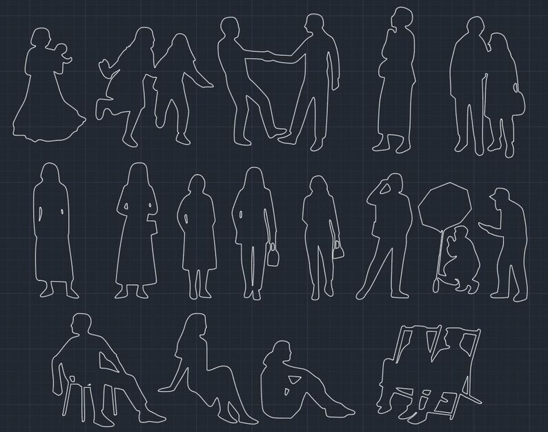 CAD Blocks/ Human Scales AUTOCAD/ ARCHITECTURE - Etsy