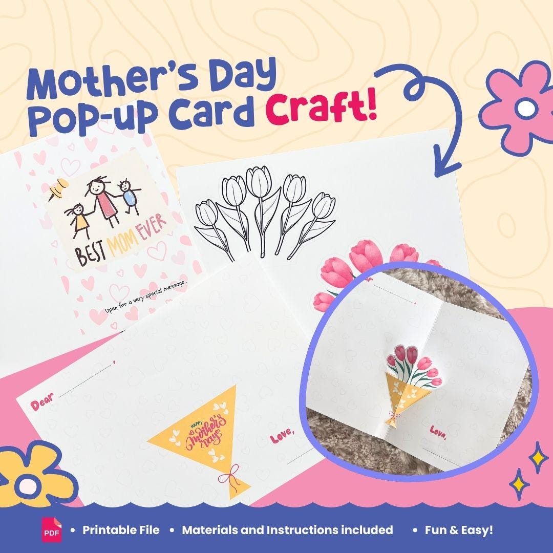 Mother's Day Card Craft for Kids | Printable Worksheets | Coloring ...