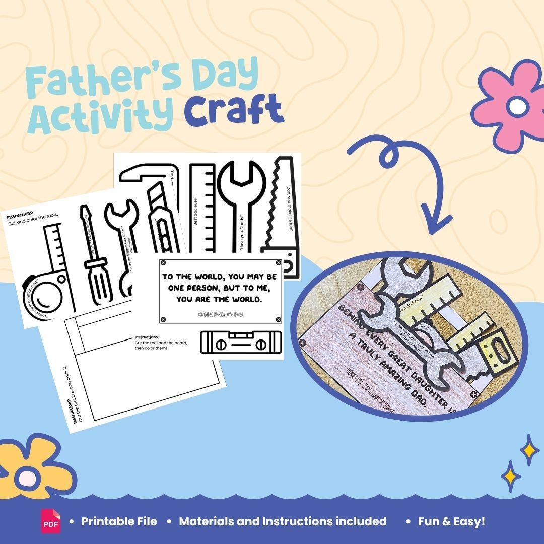 Father's Day Tool Box Card Craft for Kids | Printable Worksheets ...