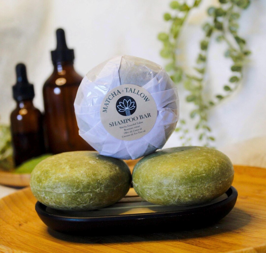 Matcha Tallow Shampoo Bar: Tea Tree & Castor Oil, Sulfate-free - Etsy