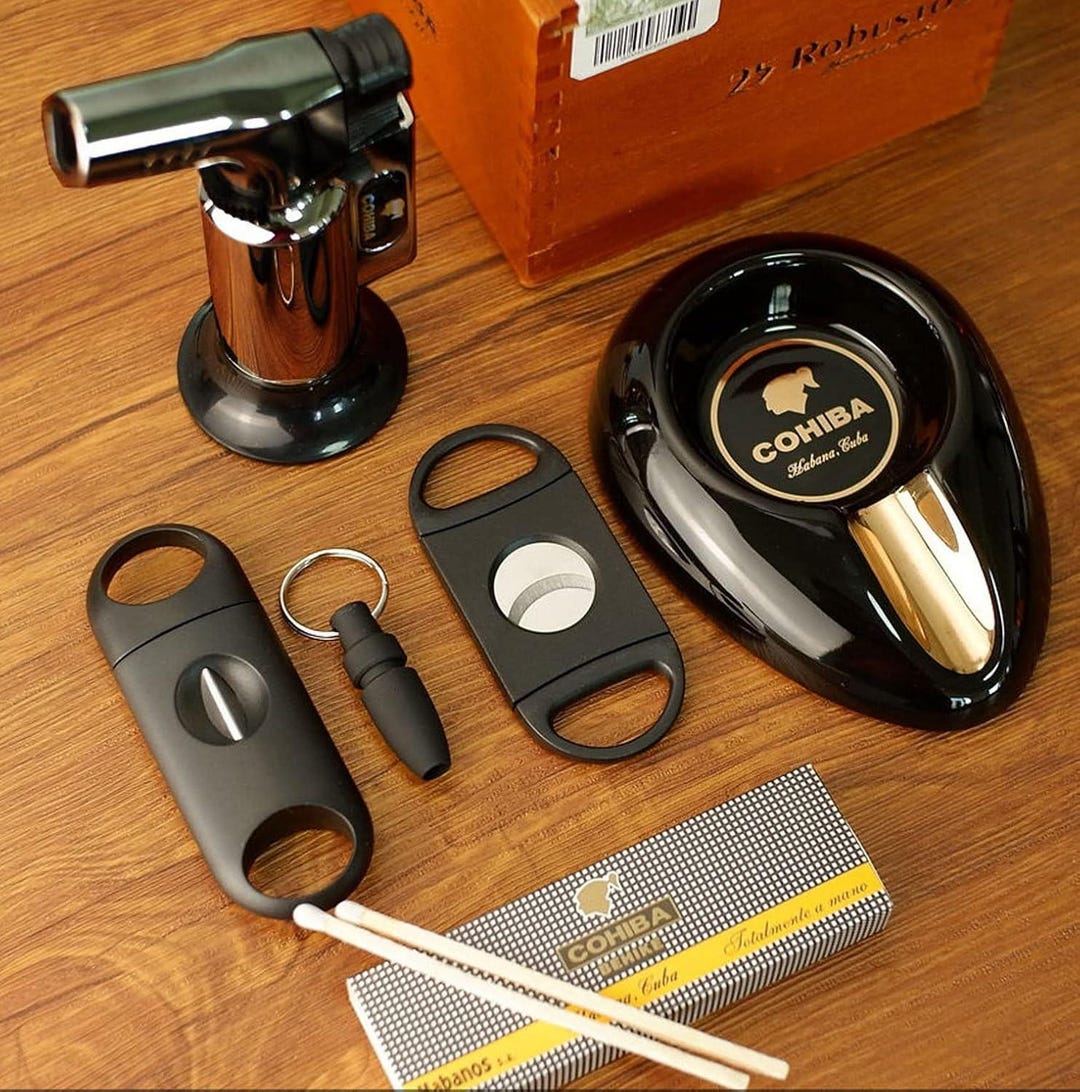 Cigar Cutter Set – Guillotine, V-cut & Punch Combo (4 Pack) | Cigar ...