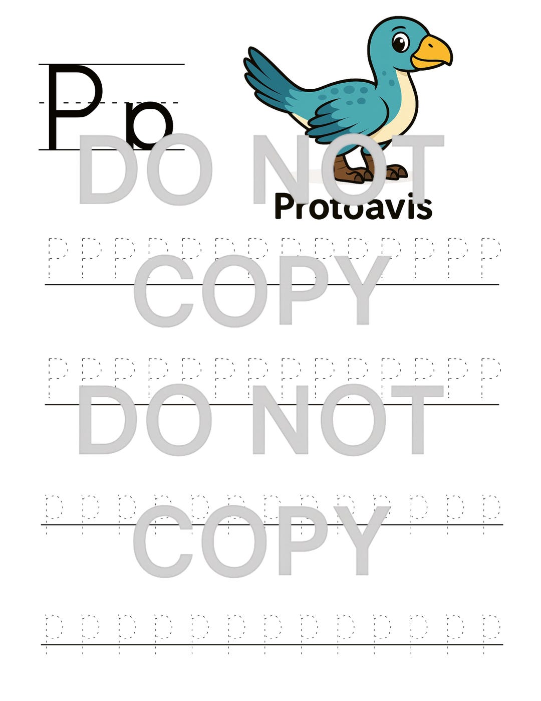 Dinosaur Alphabet Tracing Worksheet - Letter P | Preschool ...