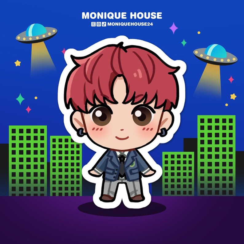 Dandadan Jiji Jin Enjoji Sticker | Cute DDD Anime Waterproof Vinyl Die ...