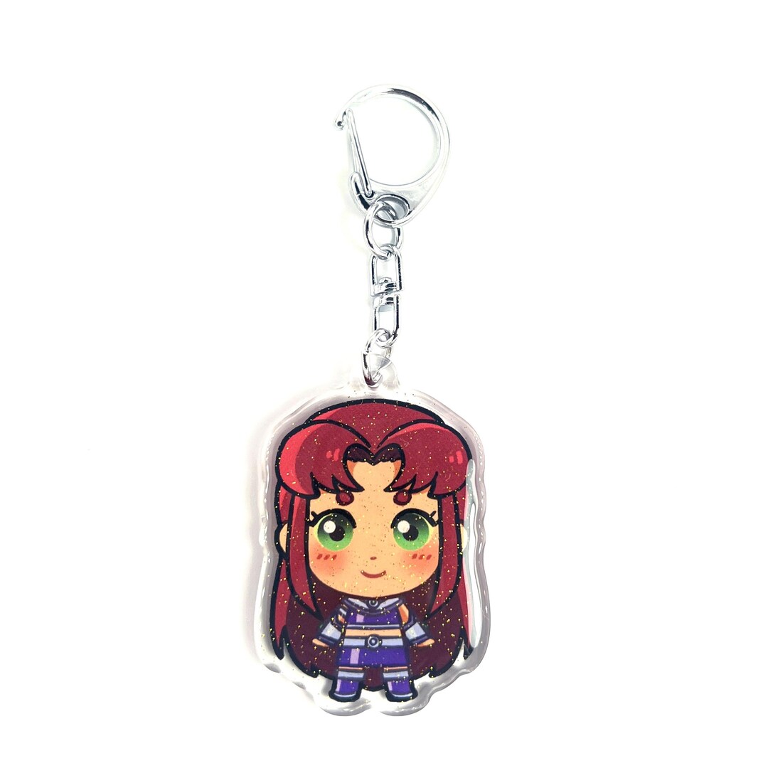 Starfire | Teen Titans Fan Art | Cute Anime Acrylic Keychain, Epoxy ...
