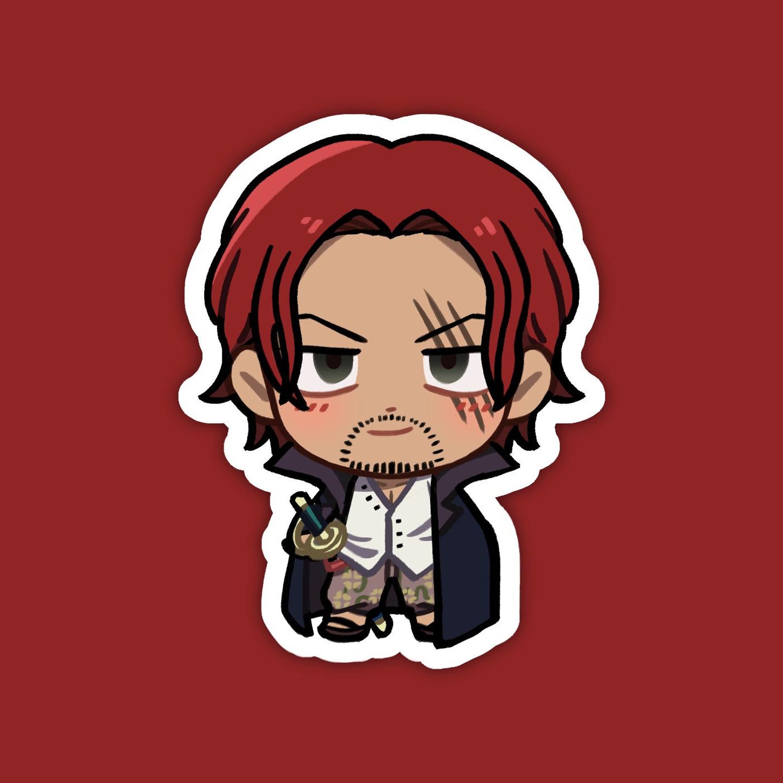 Shanks | One Piece Fan Art | Cute Anime Waterproof Vinyl Die Cut ...