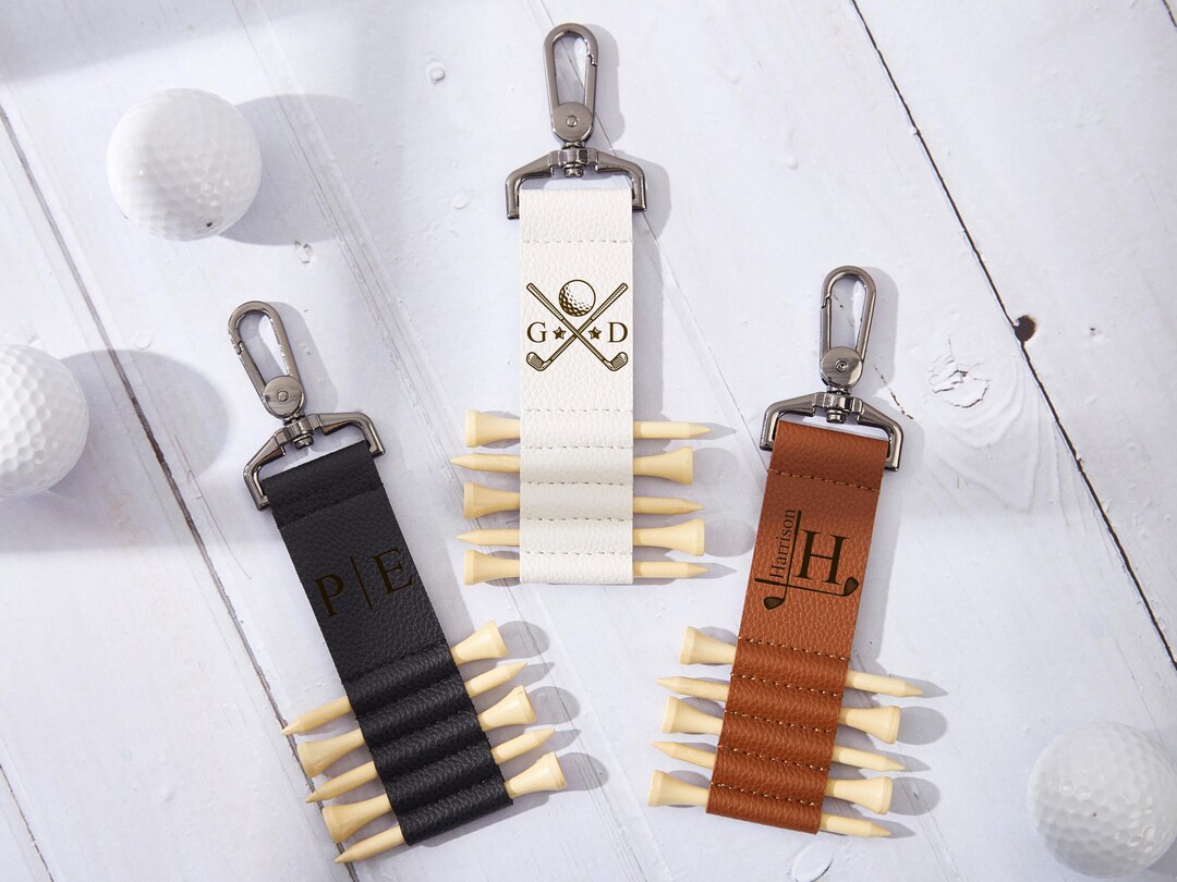 Personalized Leather Golf Tee Tag,handmade Lettered Golf Holder ...