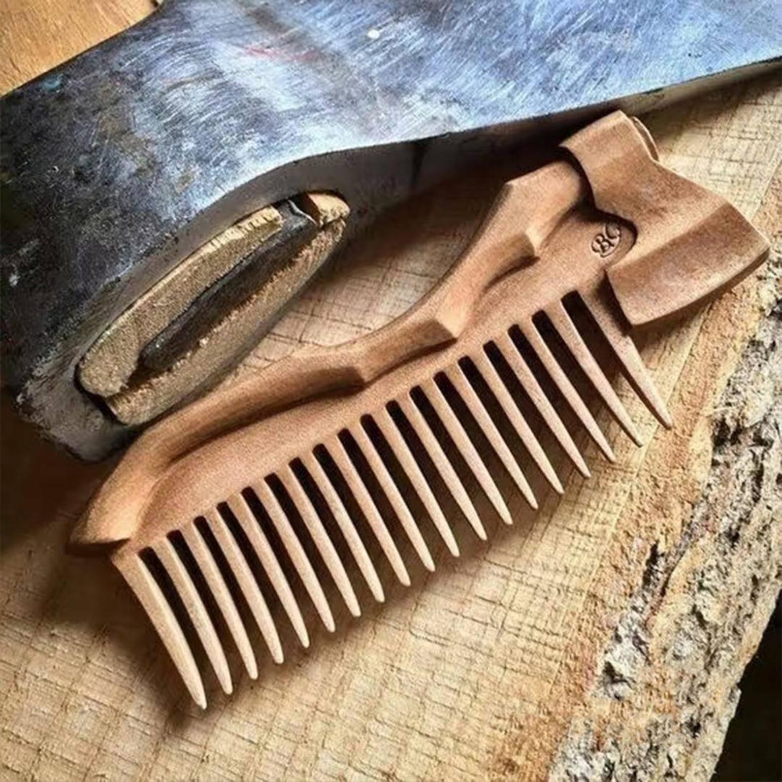 Handmade Wood Beard Comb: Custom Engraved Grooming Gift - Etsy