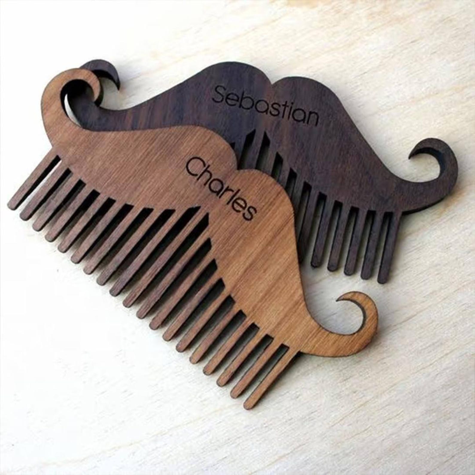 Handmade Wood Beard Comb: Custom Engraved Grooming Gift - Etsy
