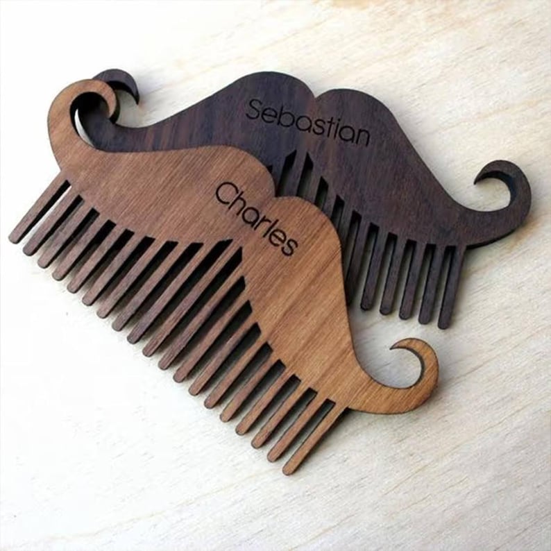 Handmade Wood Beard Comb: Custom Engraved Grooming Gift - Etsy