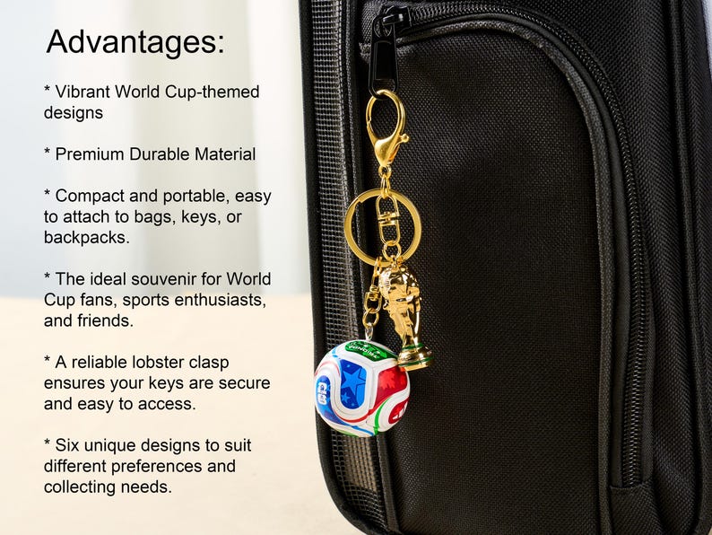 World Cup Soccer Ball Keychain, Trophy Charm, PVC Bag Accessory - Etsy