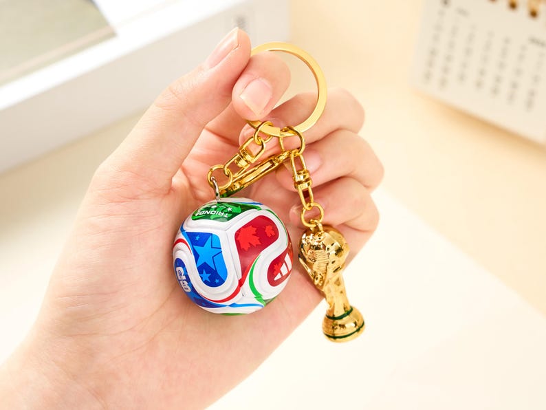 World Cup Soccer Ball Keychain, Trophy Charm, PVC Bag Accessory - Etsy