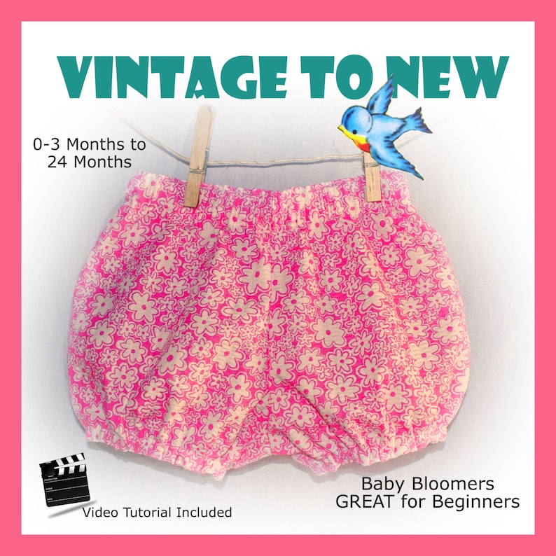 PDF Sewing Pattern Baby Slip Dress With Bloomers 0-3 Months to 24 ...