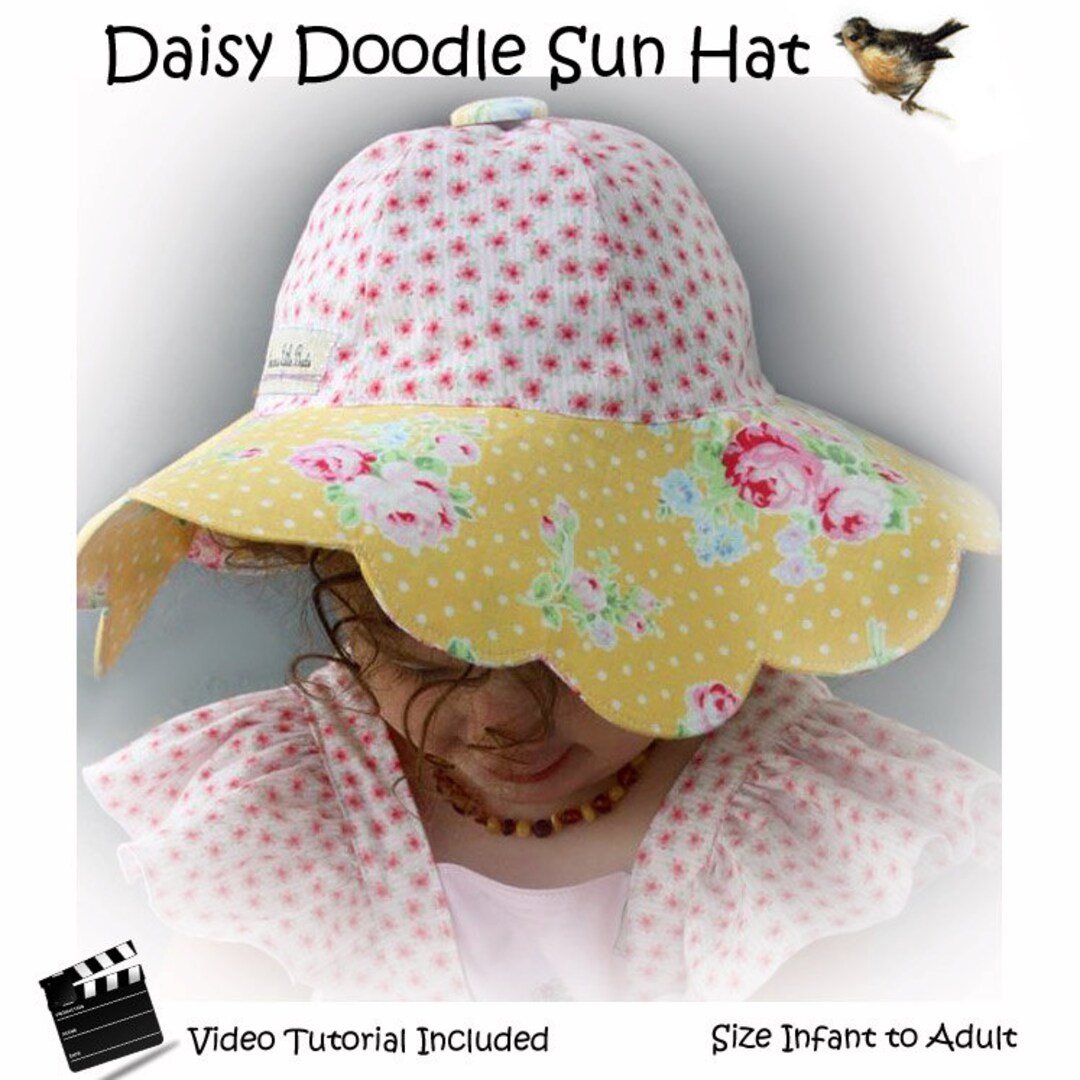 Sunhat Sun Hat - Daisy Doodle Sun Hat PDF Pattern - Infant Through ...