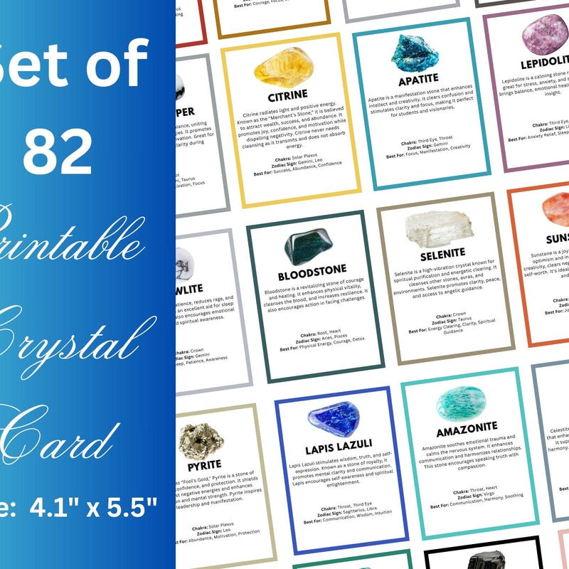 Printable Crystal Cards - Etsy