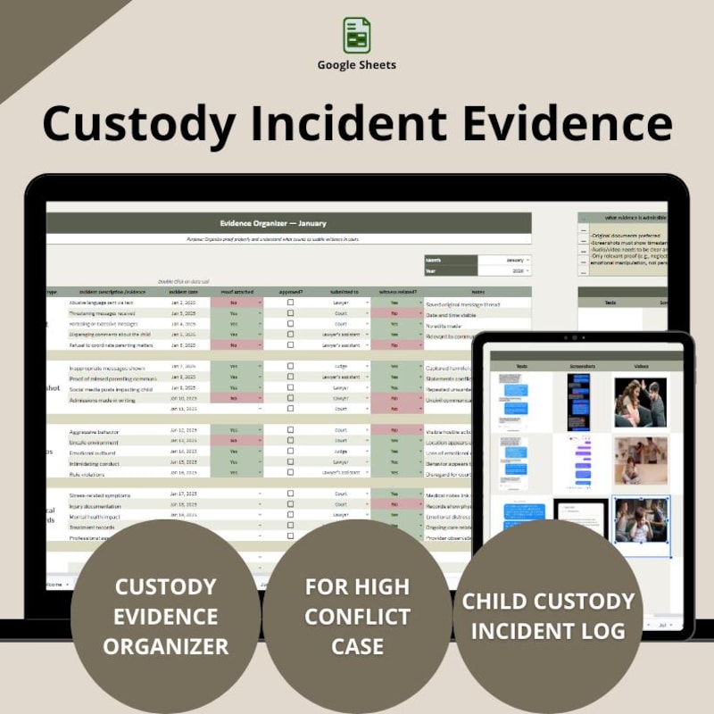 Divorce Evidence Log - Etsy