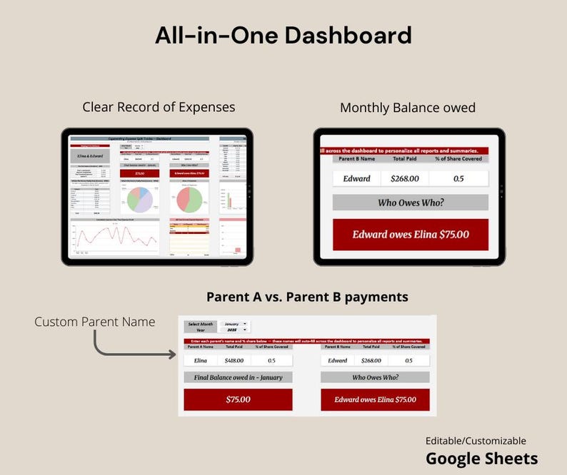 Co-parenting Expenses Tracker: Shared Expense, Split Calculator ...