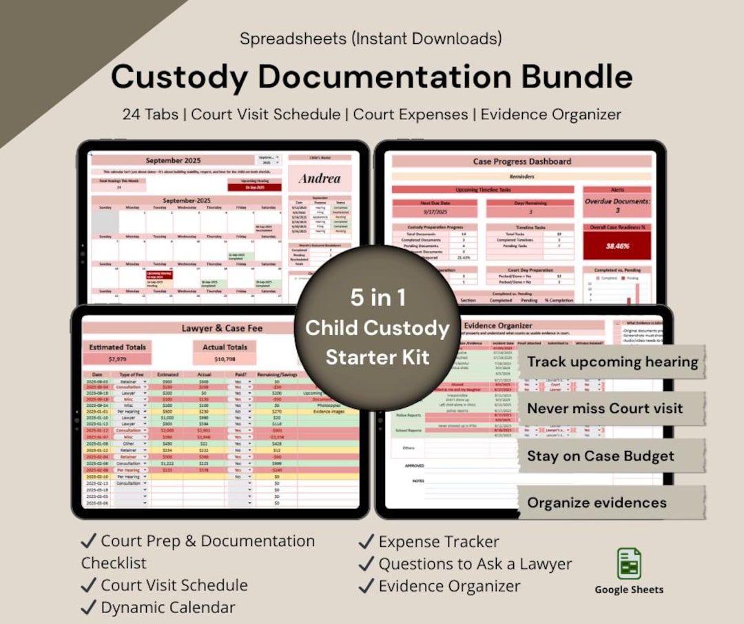 High-conflict Custody Documentation Bundle: Court Prep & Legal ...