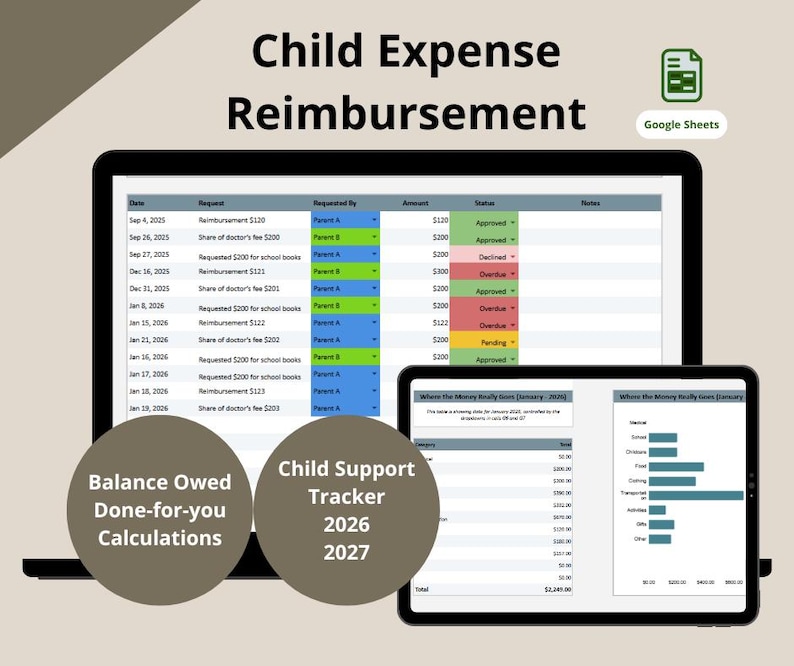 Custody Expense Reimbursement: Shared Expenses Split Calculator, Track ...