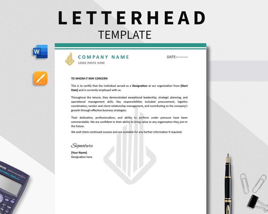 Editable Business Letterhead Template: Modern Company Design (canva ...