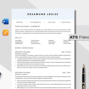 ATS Resume Template: Modern, Professional CV (MS Word Download) - Etsy