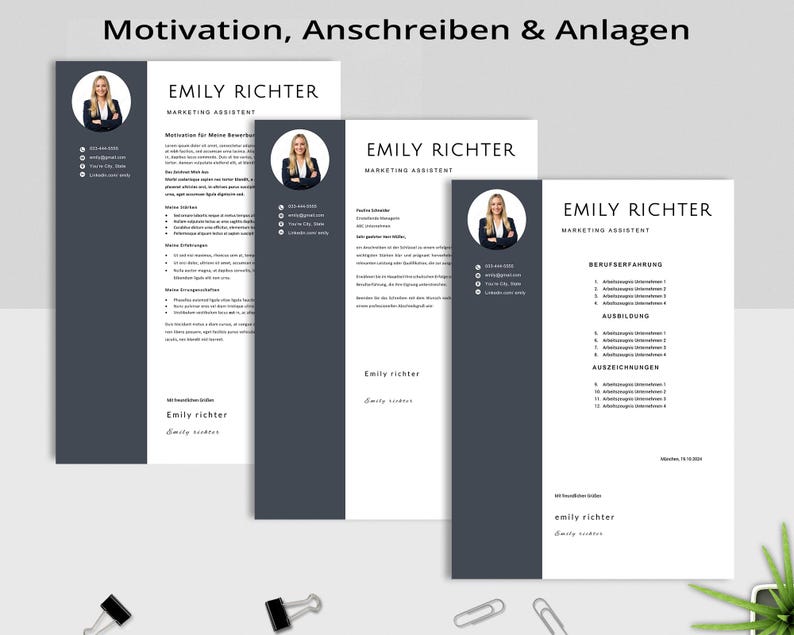 German Resume Template: Modern CV Design for Word & Mac Pages - Etsy