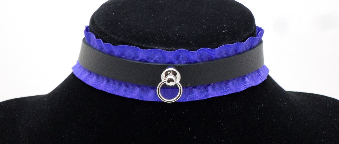 Ruffled Submissive Collar Purple or Green Sissy Maid Free | Etsy