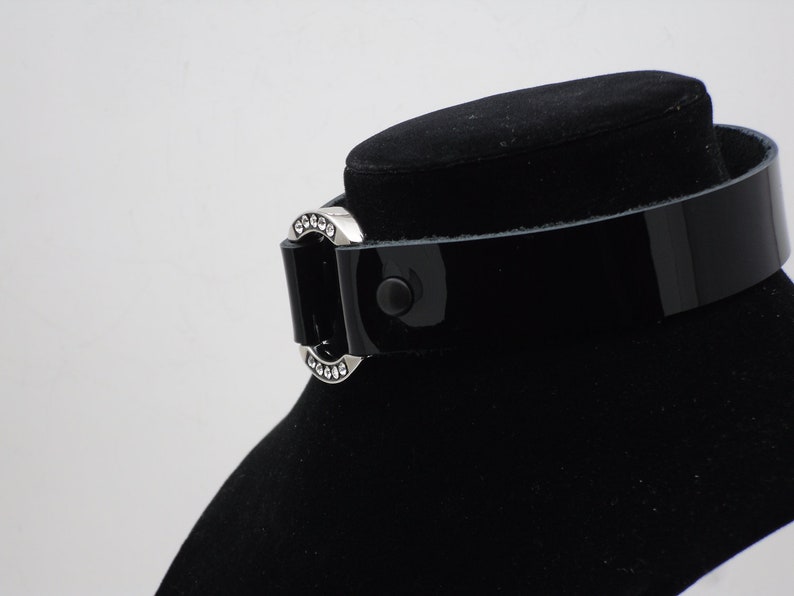 Submissive Choker With Black Enamel and Rhinestones Free US - Etsy