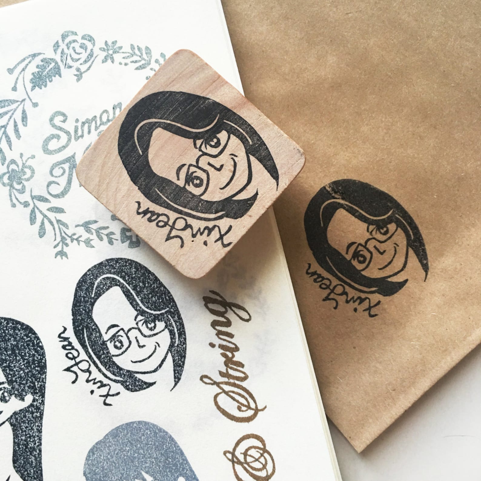 Customized Portrait Cartoon Caricature Rubber Stamp - Etsy