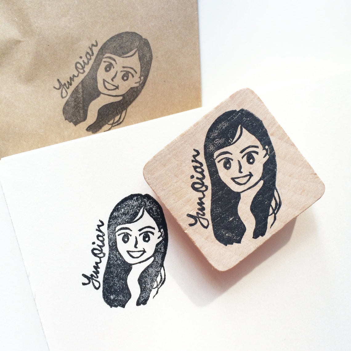 Customized Portrait Cartoon Caricature Rubber Stamp | Etsy
